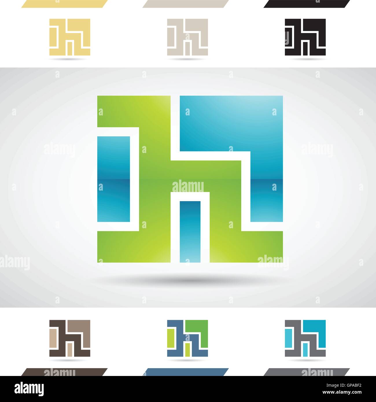 Design Concept of Colorful Stock Logos Icons and Shapes of Letter H ...