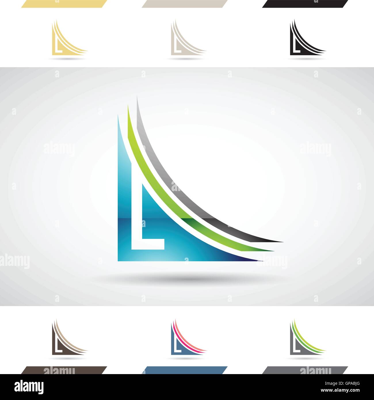 Design Concept of Colorful Stock Logos Icons and Shapes of Letter L ...