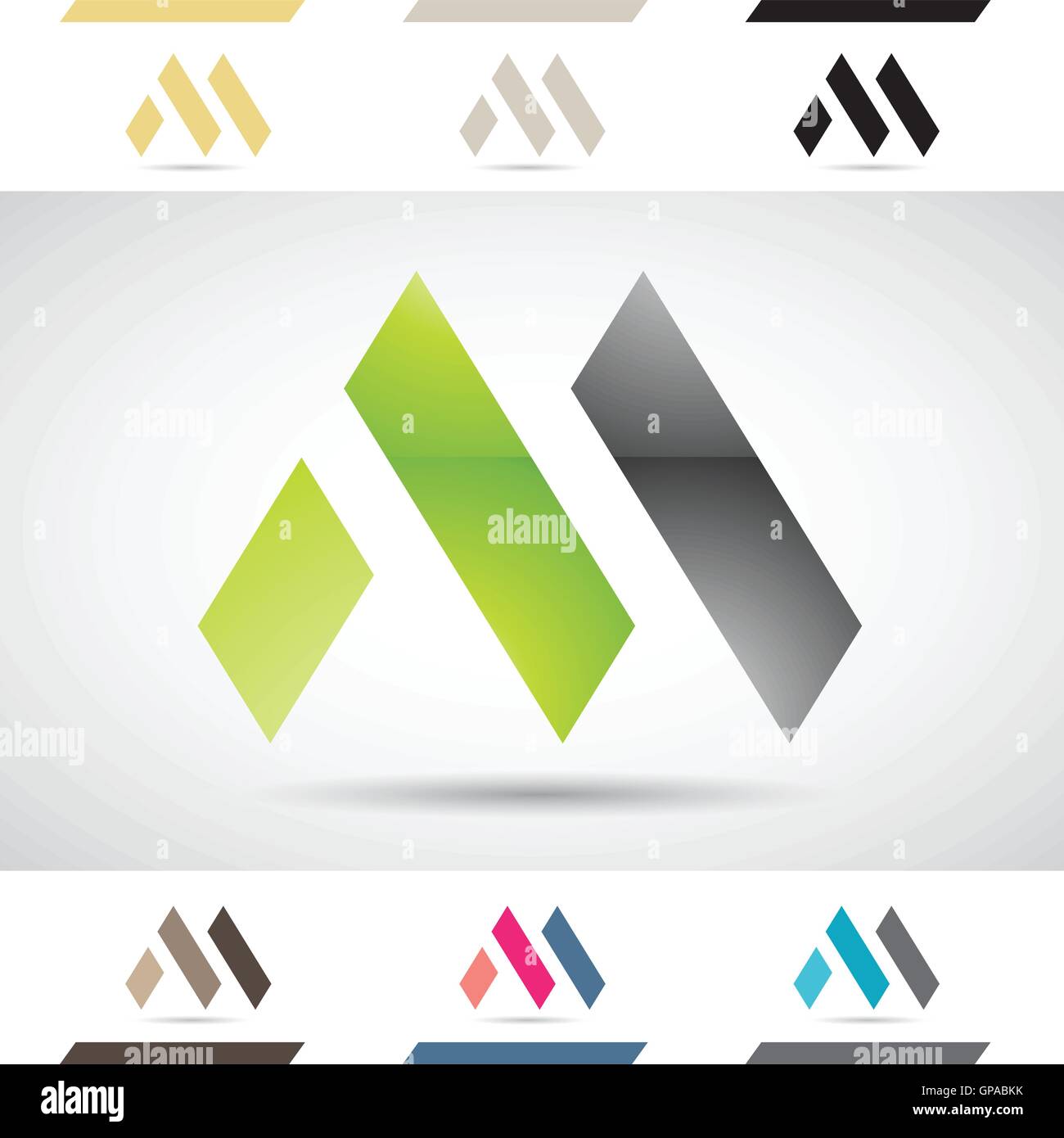 Design Concept of Colorful Stock Logos Icons and Shapes of Letter M ...