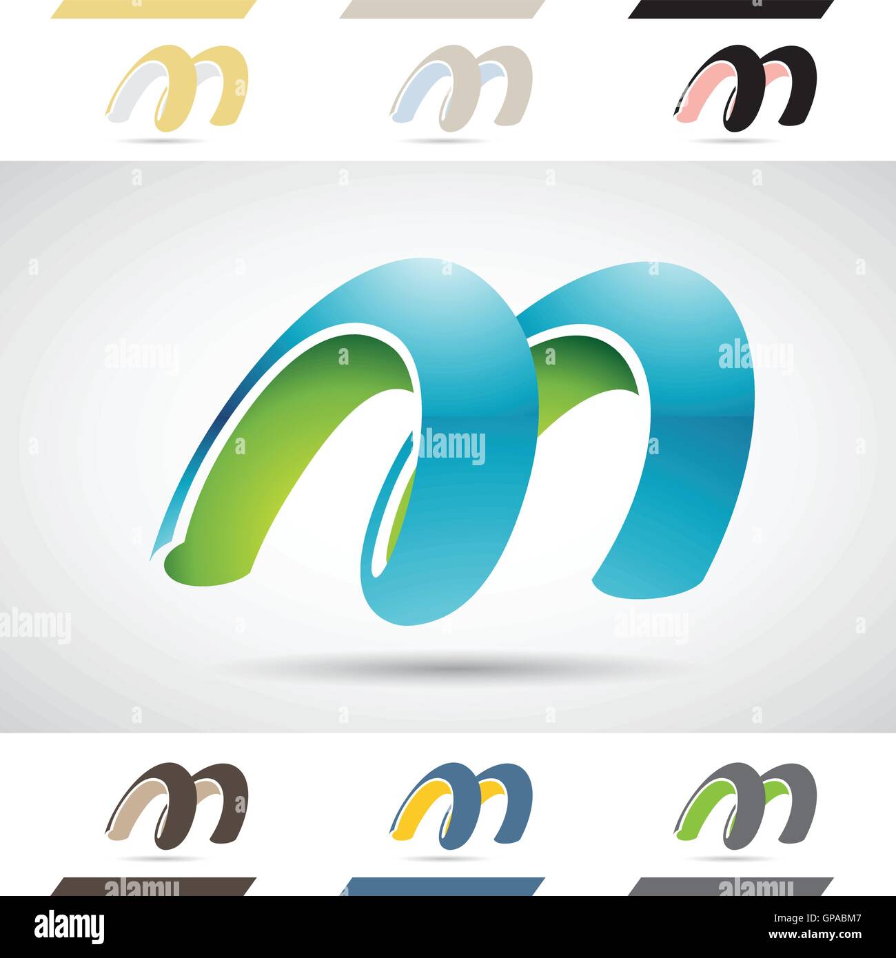 Design Concept of Colorful Stock Logos Icons and Shapes of Letter M ...