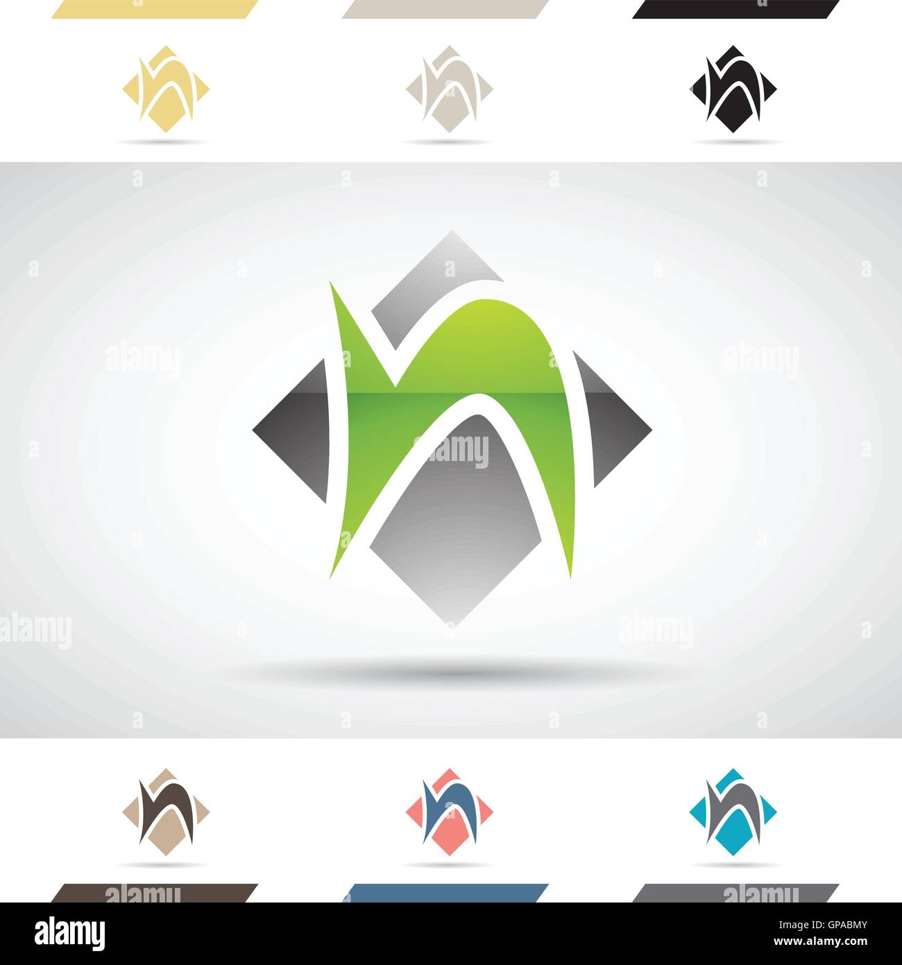 Design Concept of Colorful Stock Logos Icons and Shapes of Letter N ...