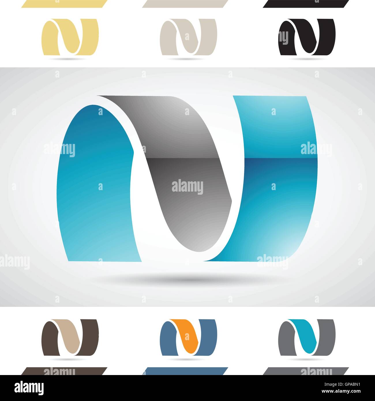 Design Concept of Colorful Stock Logos Icons and Shapes of Letter N ...