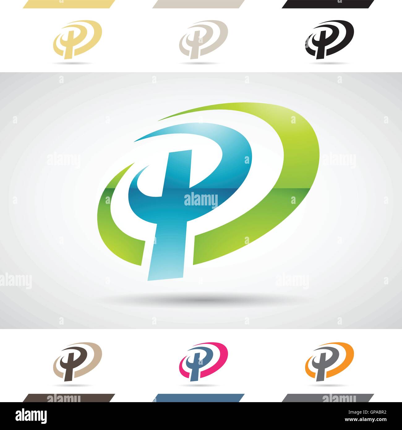 Design Concept of Colorful Stock Logos Icons and Shapes of Letter P ...