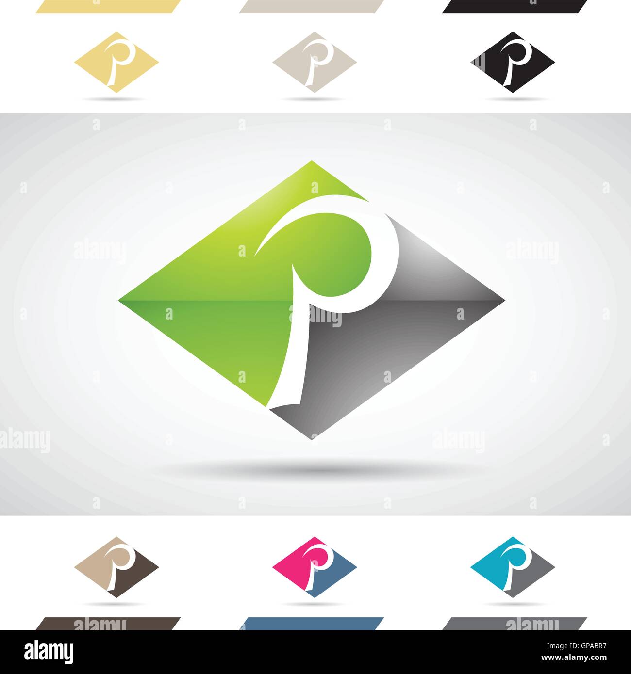 Design Concept of Colorful Stock Logos Icons and Shapes of Letter P ...