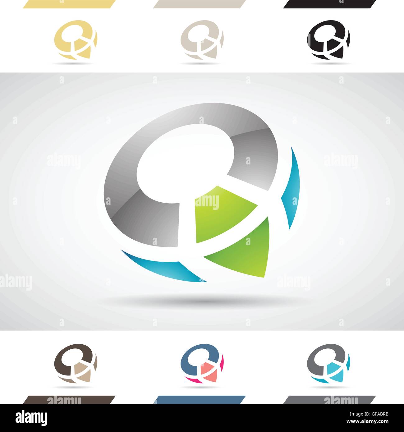 Design Concept of Colorful Stock Logos Icons and Shapes of Letter Q ...