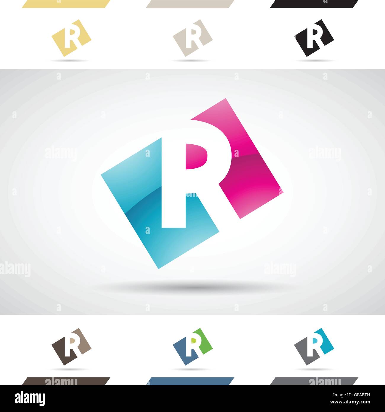 Design Concept of Colorful Stock Logos Icons and Shapes of Letter R ...