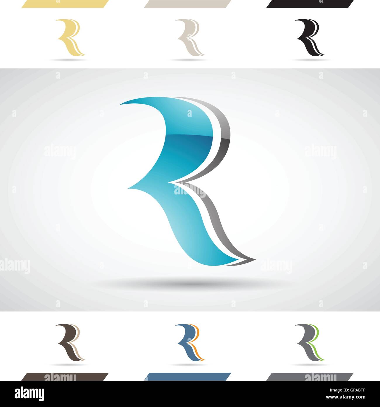 Design Concept of Colorful Stock Logos Icons and Shapes of Letter R ...