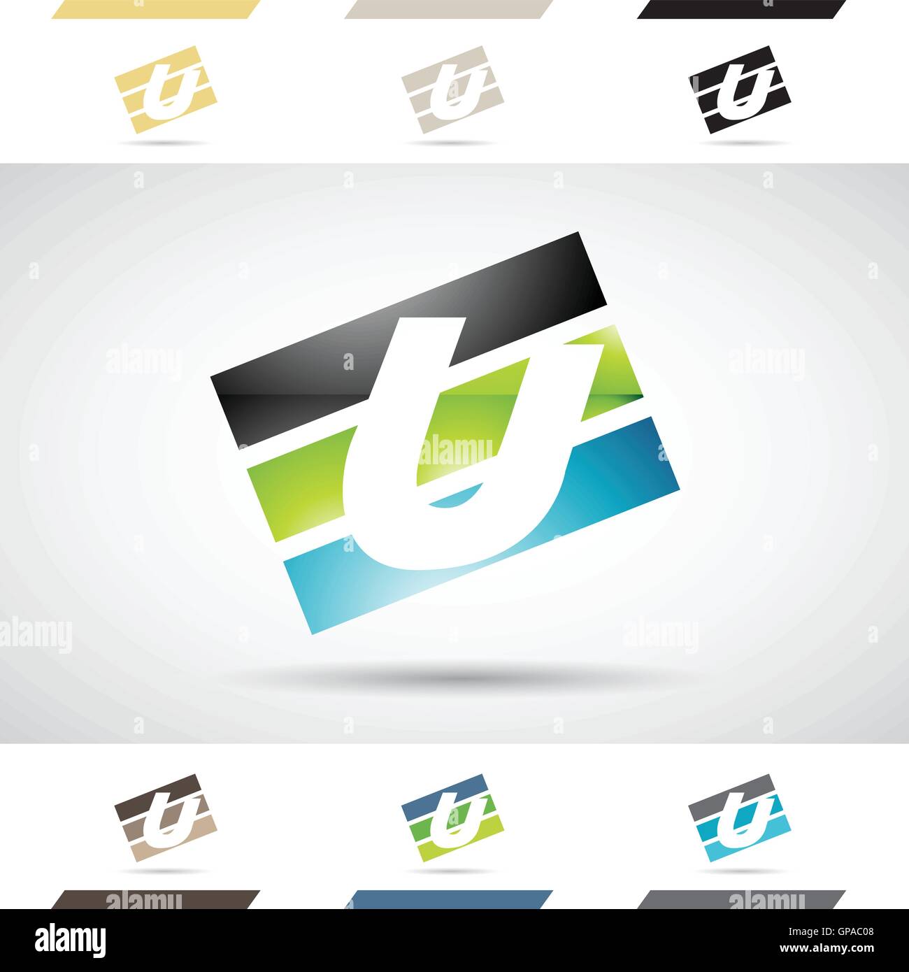 Design Concept of Colorful Stock Logos Icons and Shapes of Letter U ...