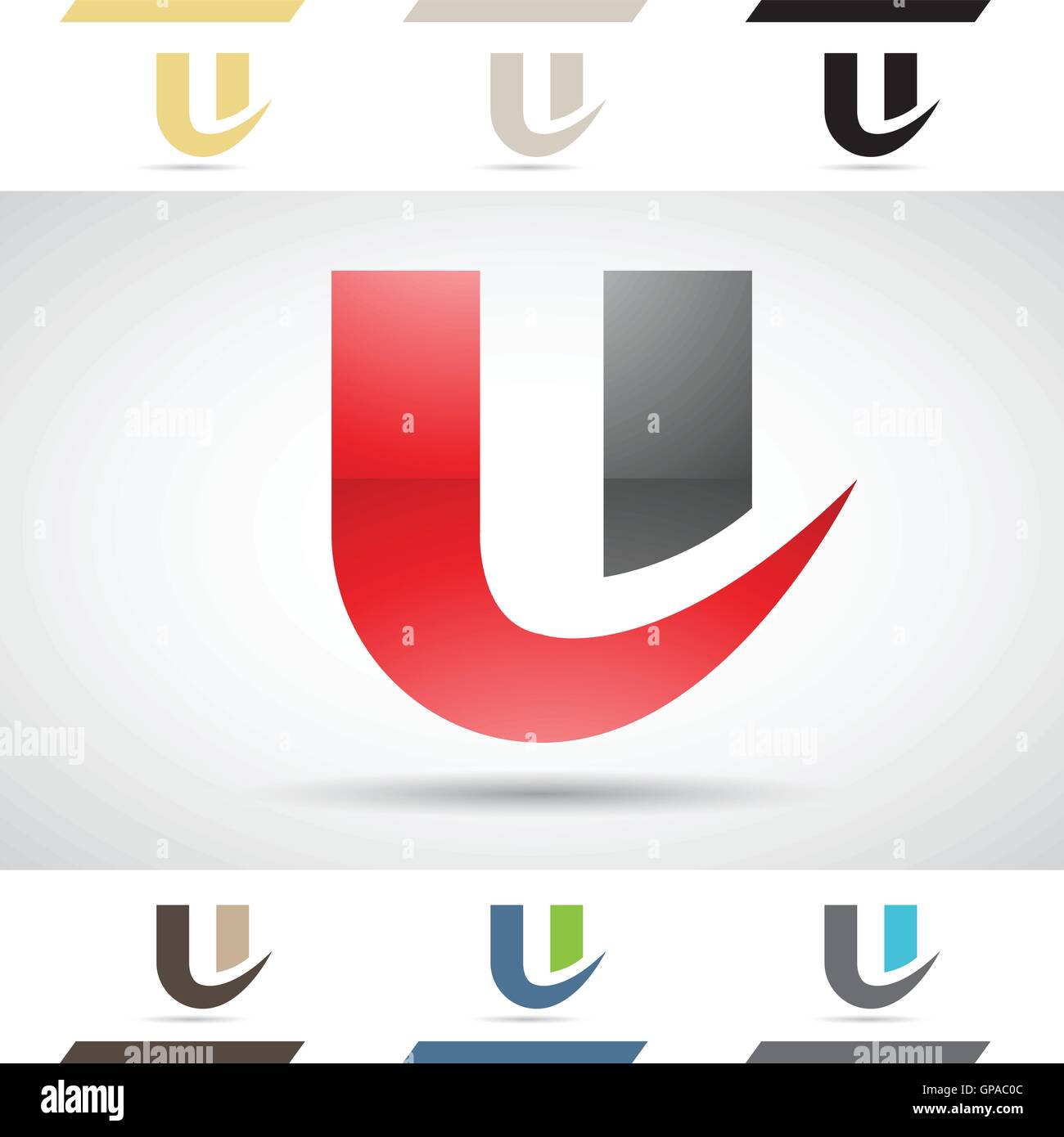 Design Concept of Colorful Stock Logos Icons and Shapes of Letter U ...