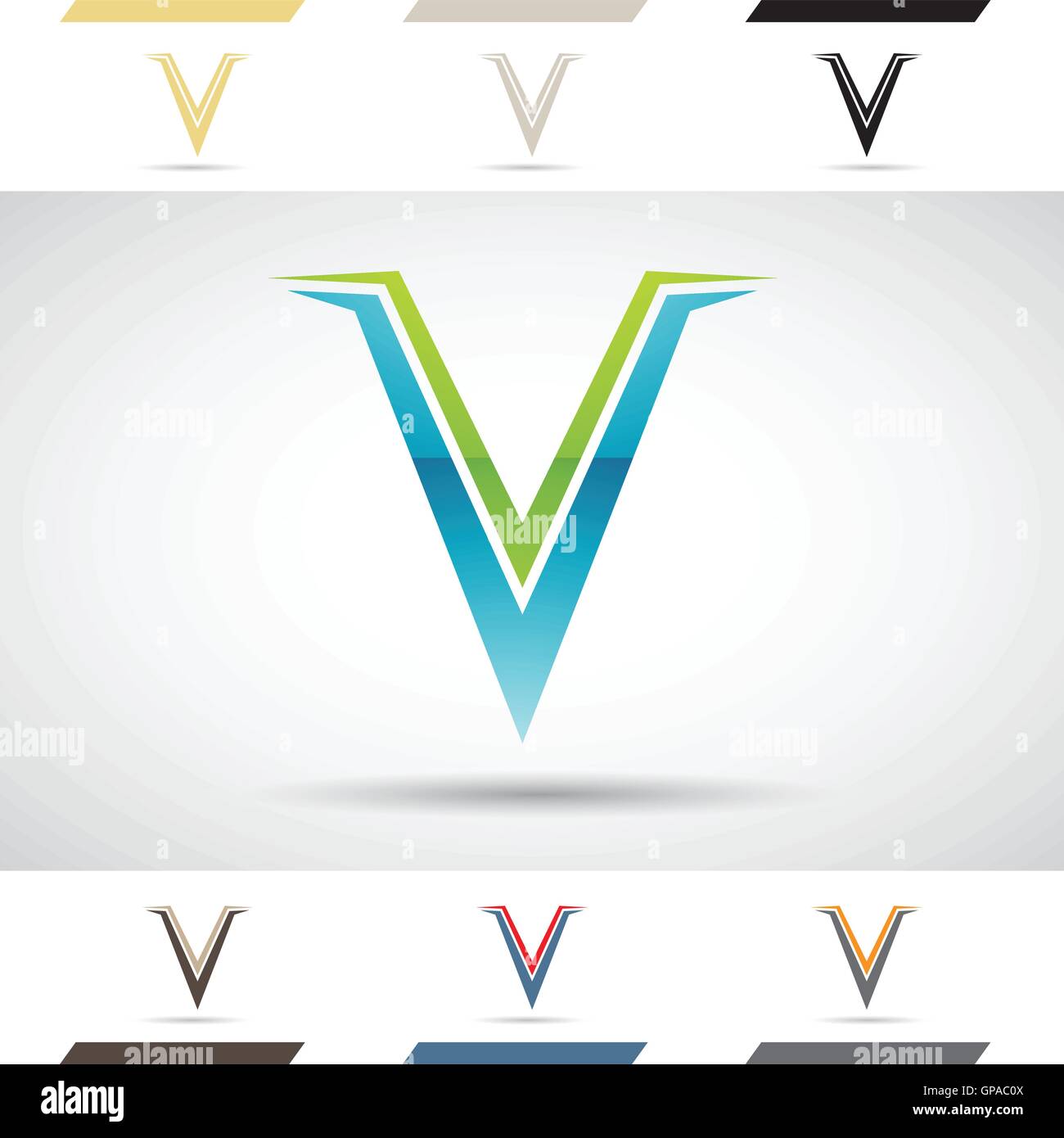 Design Concept of Colorful Stock Logos Icons and Shapes of Letter V ...