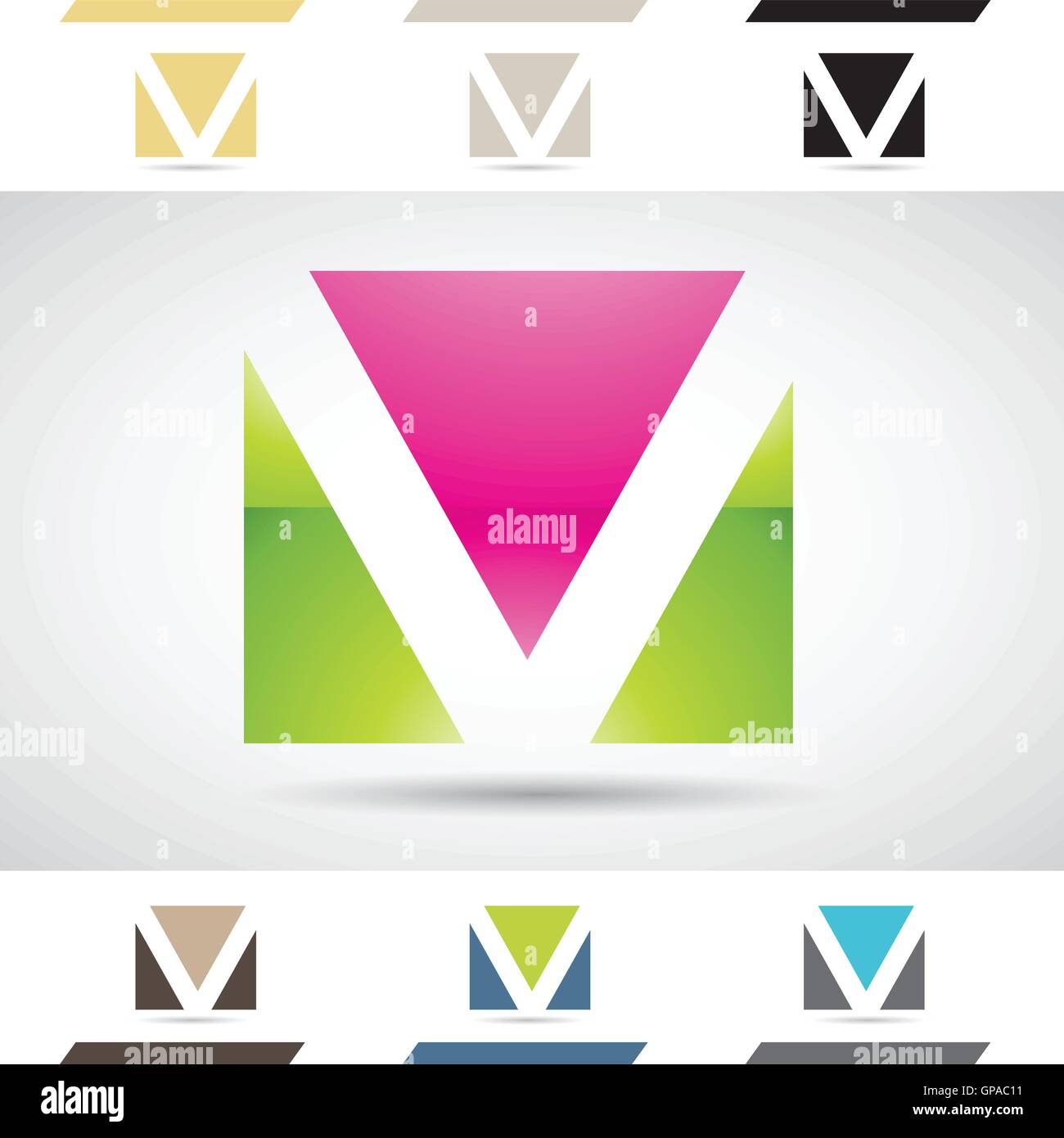 Design Concept of Colorful Stock Logos Icons and Shapes of Letter V ...