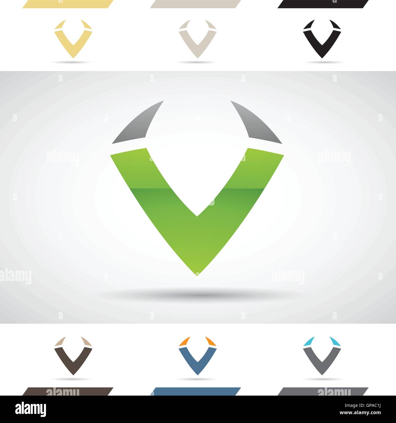 Design Concept of Colorful Stock Logos Icons and Shapes of Letter V ...