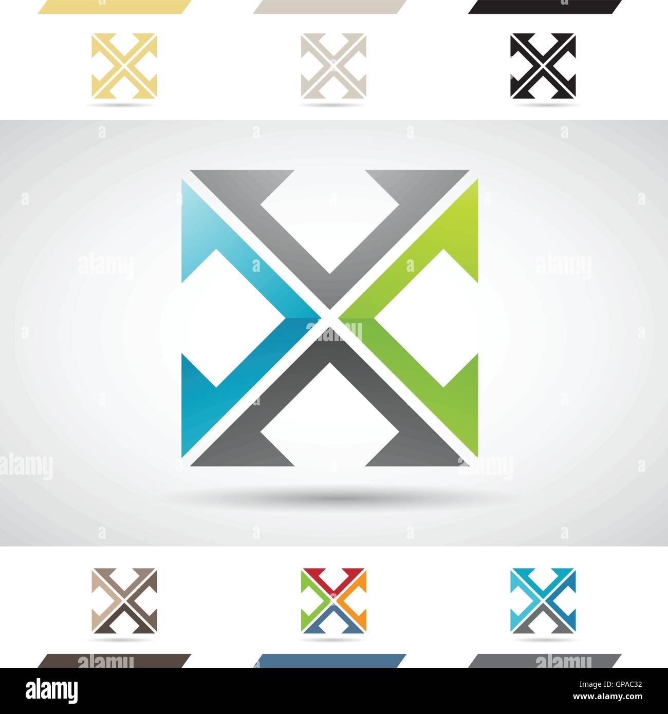Design Concept of Colorful Stock Logos Icons and Shapes of Letter X ...