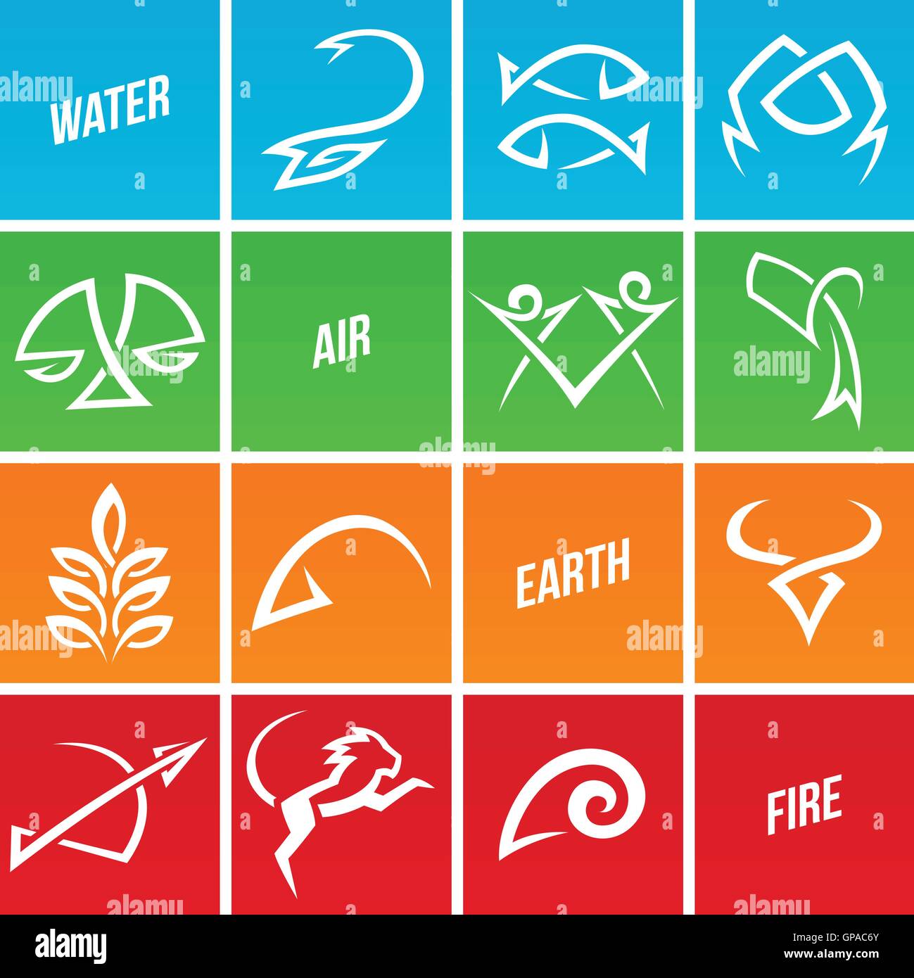 Vector Illustration of Simplistic Zodiac Star Signs Stock Vector Image ...