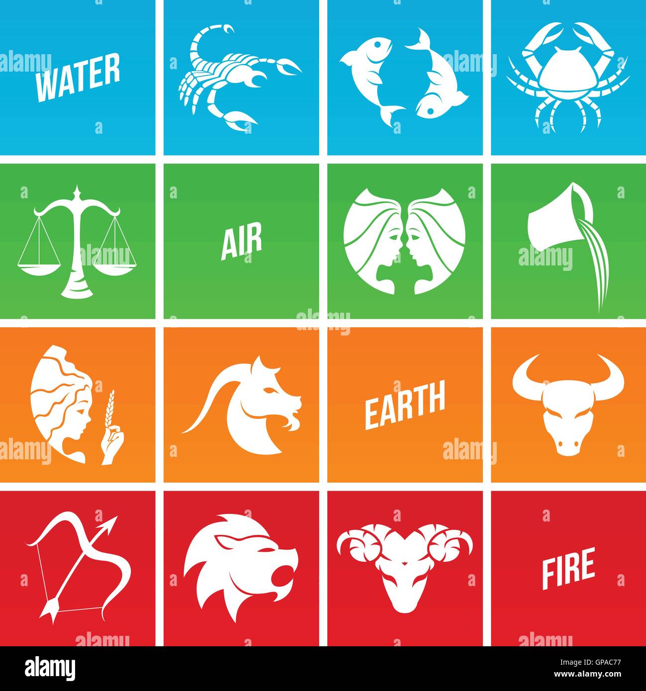 Vector Illustration of Zodiac Star Signs Stock Vector Image & Art - Alamy