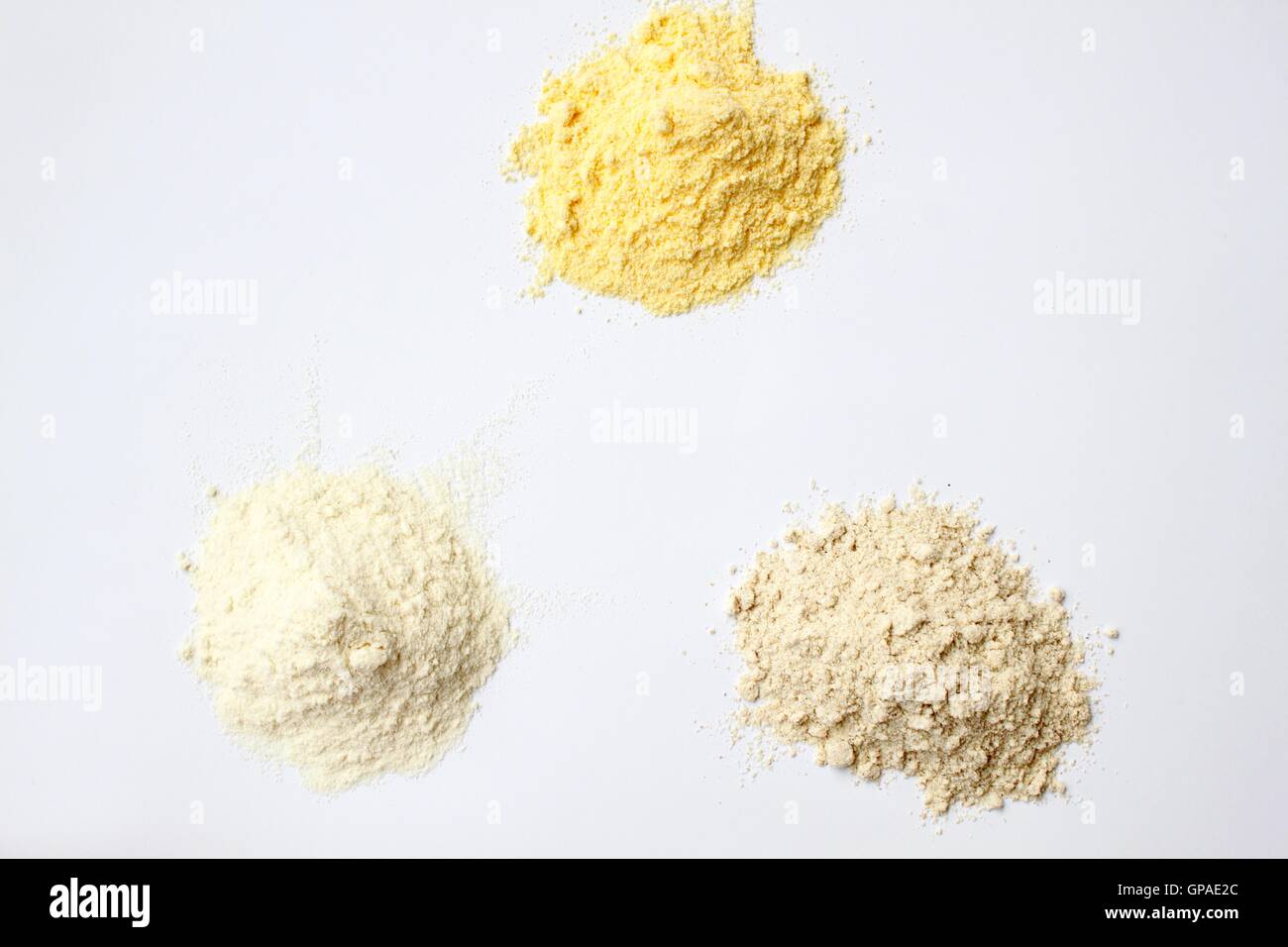 Three types of flour Stock Photo - Alamy