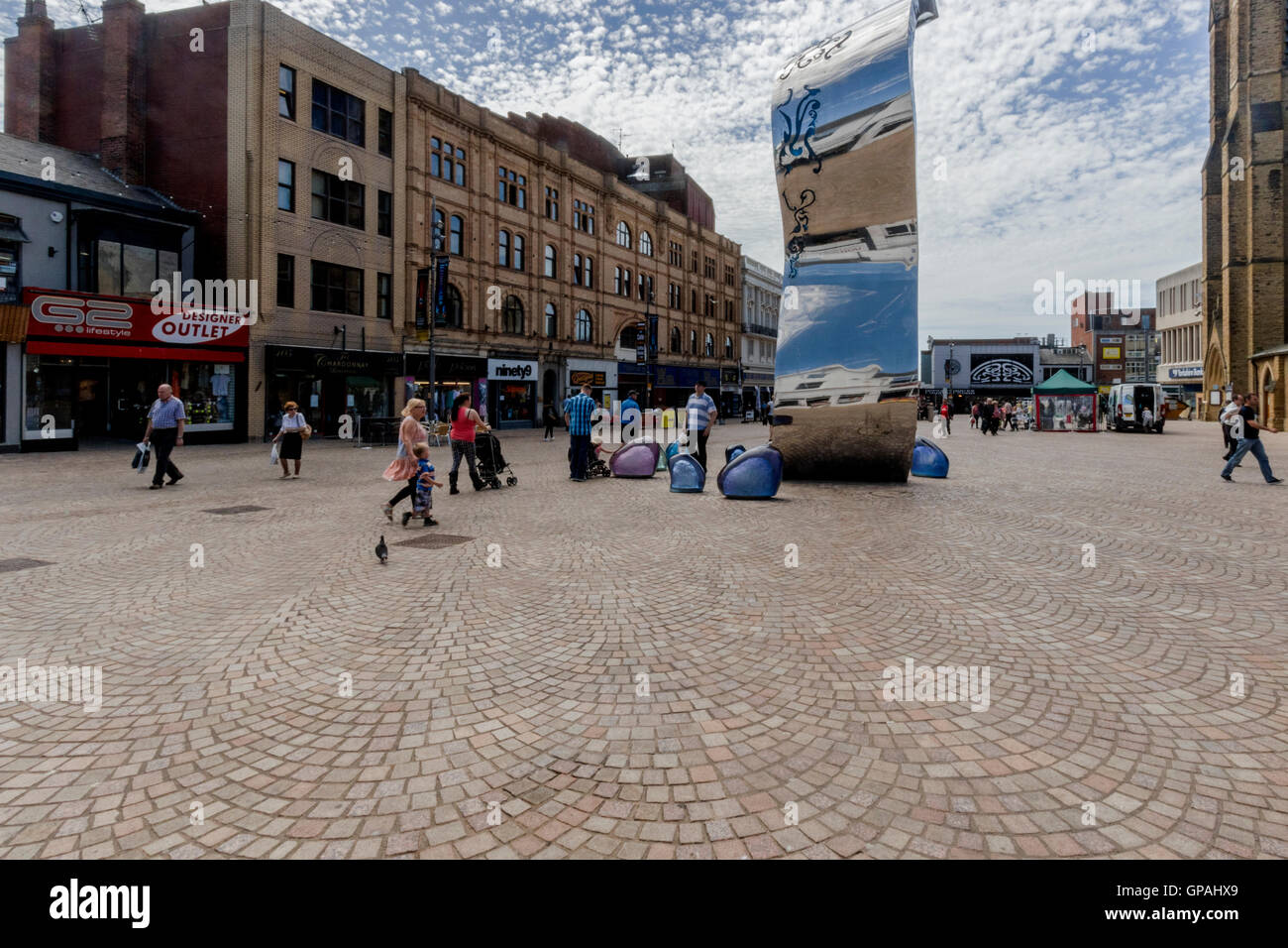 Locals and tourist in Cedar Square Blackpool Lancashire England Stock ...