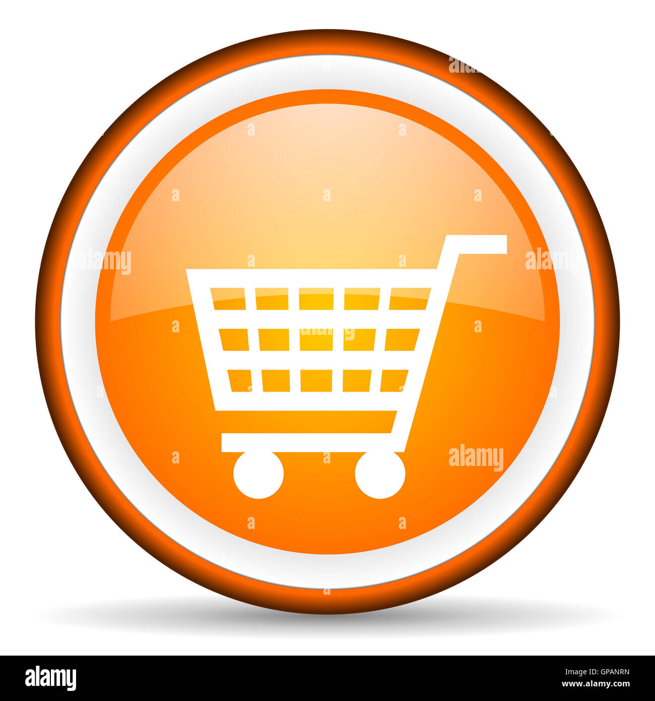 Shopping cart orange glossy circle icon hi-res stock photography and ...