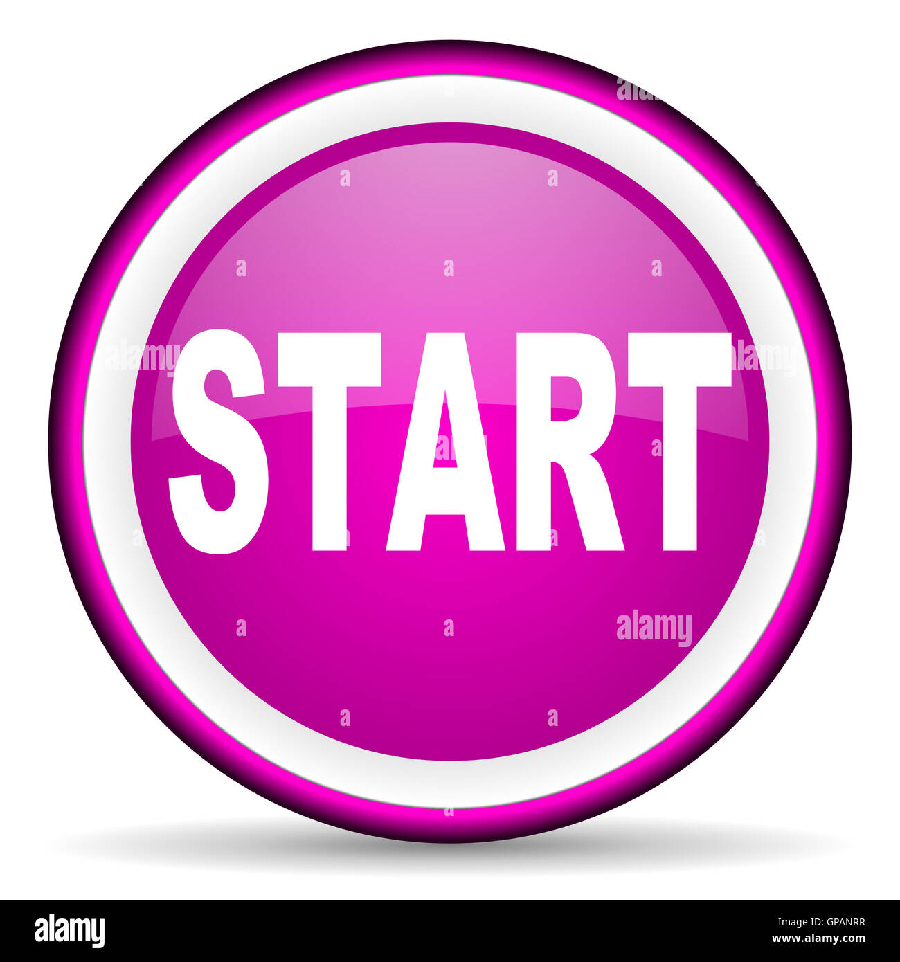 start violet glossy icon on white background Stock Photo - Alamy