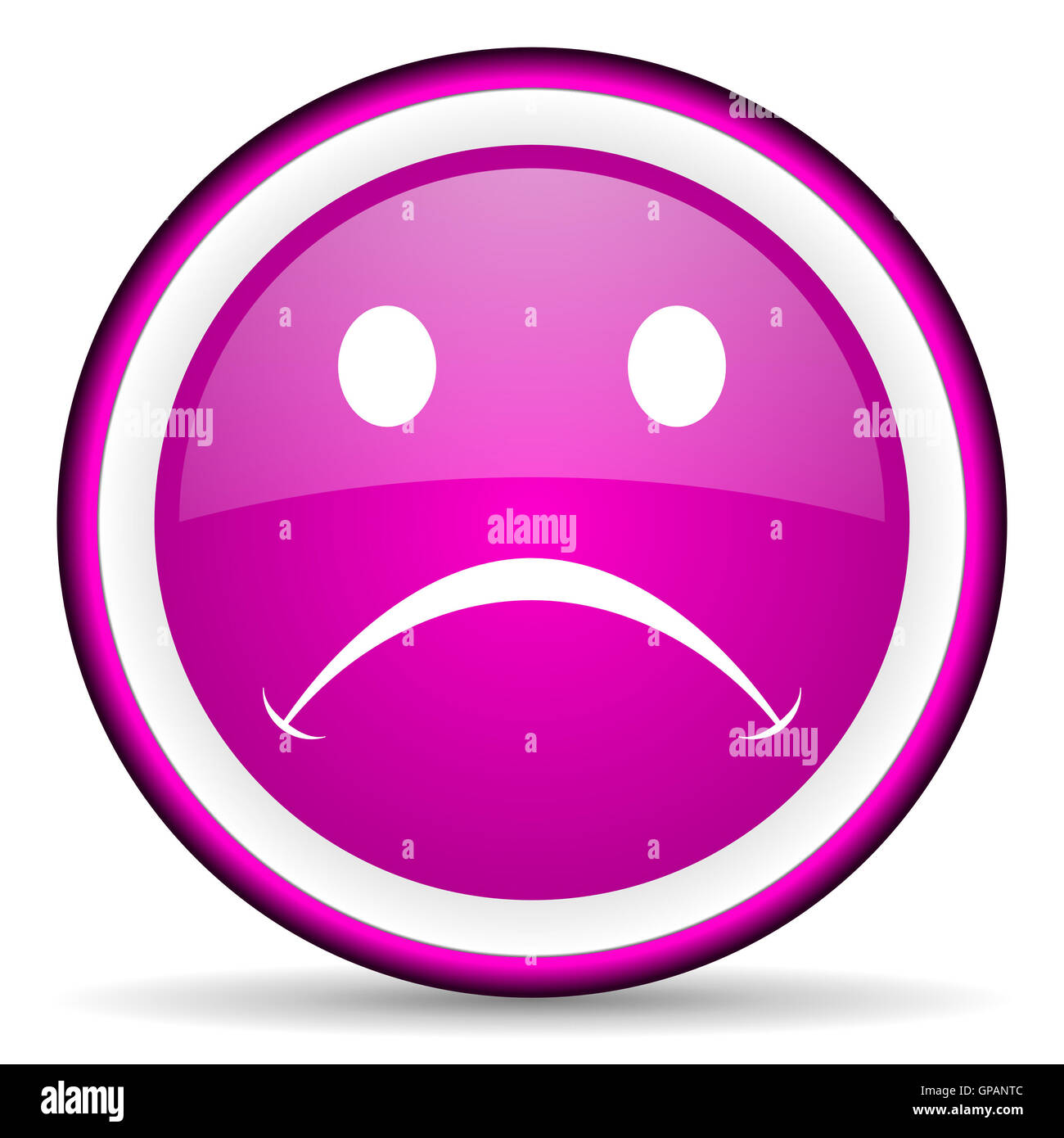cry violet glossy icon on white background Stock Photo - Alamy