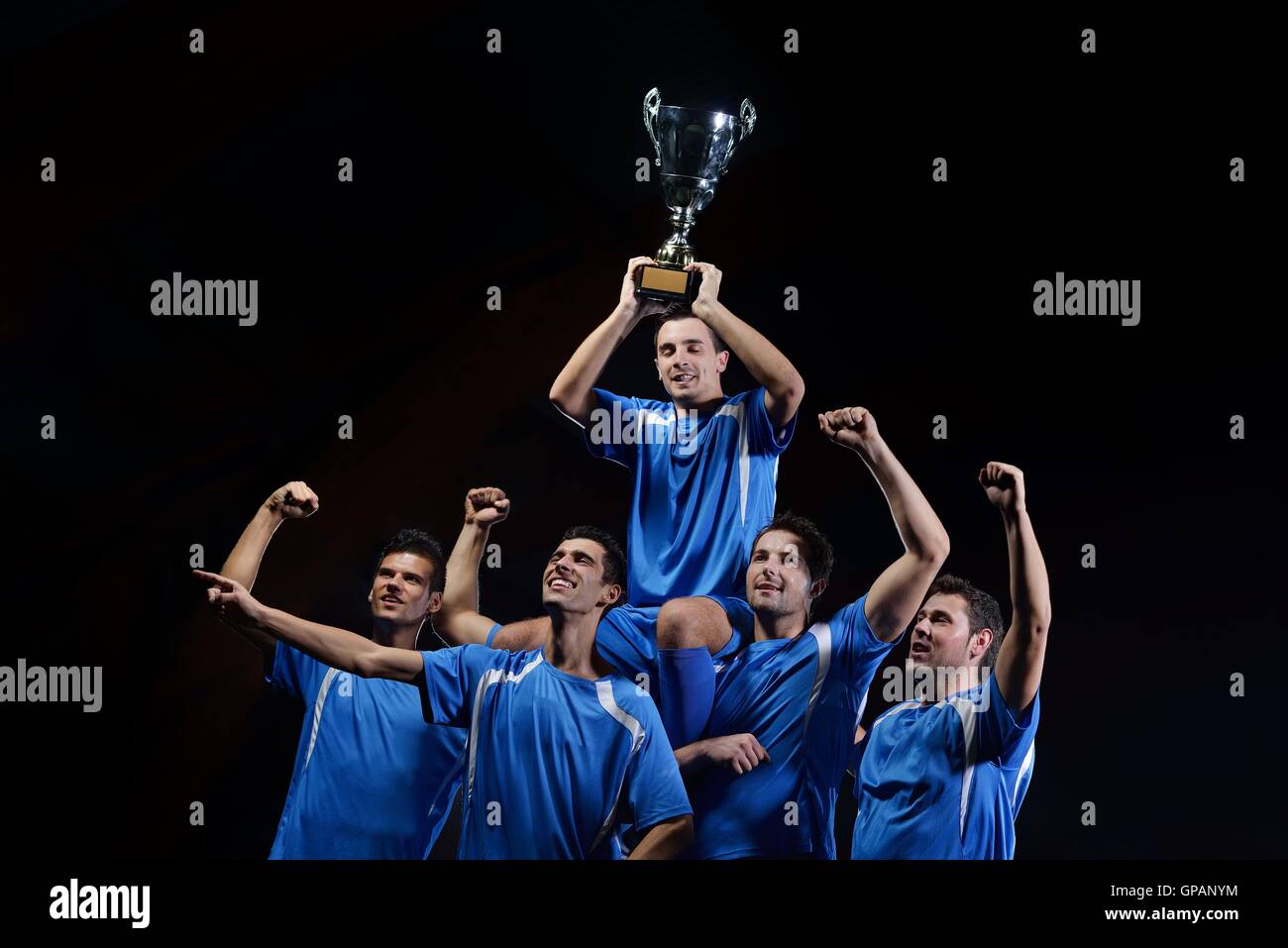 soccer players celebrating victory Stock Photo - Alamy