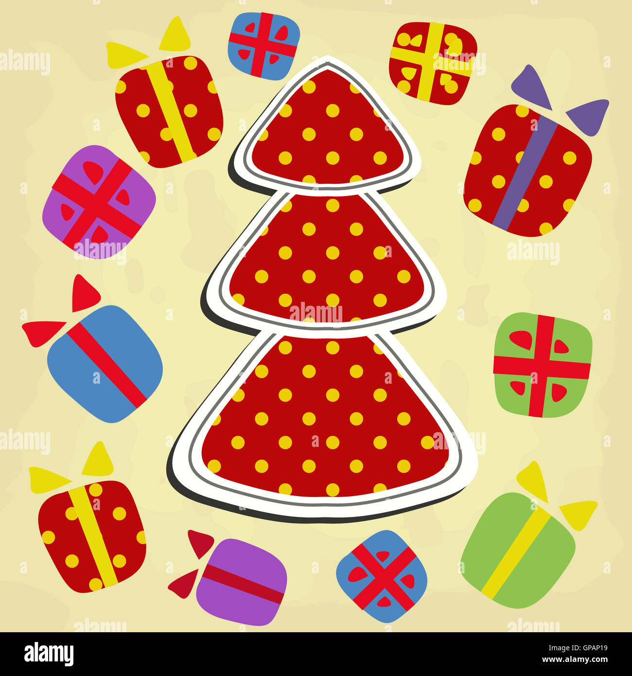 retro background with christmas tree Stock Photo - Alamy