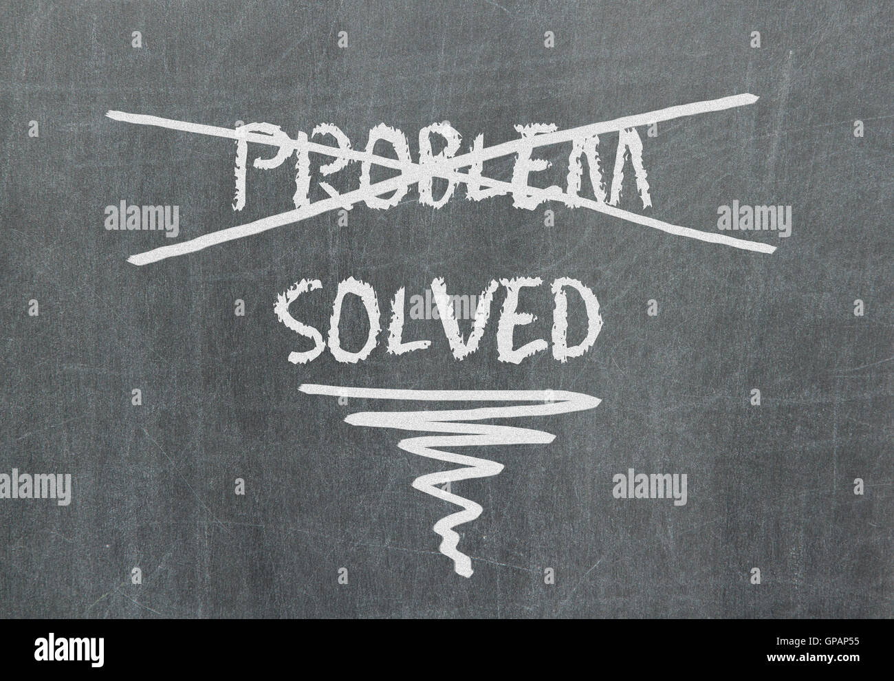 Solution for a problem written on blackboard Stock Photo - Alamy