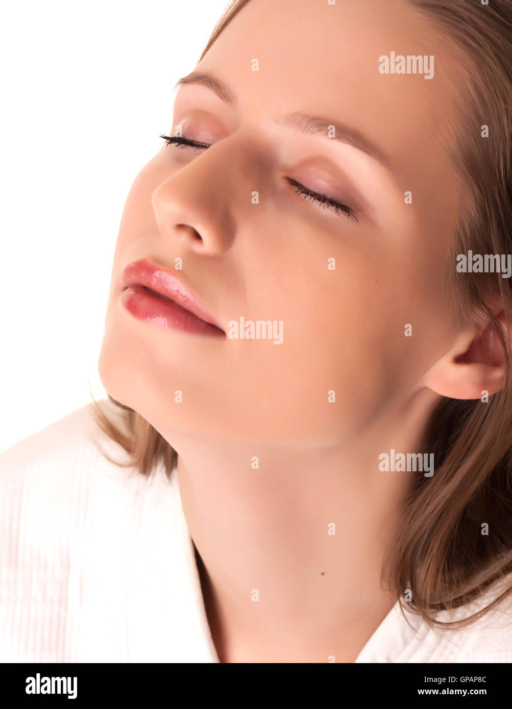 Woman sitting relaxing Stock Photo - Alamy