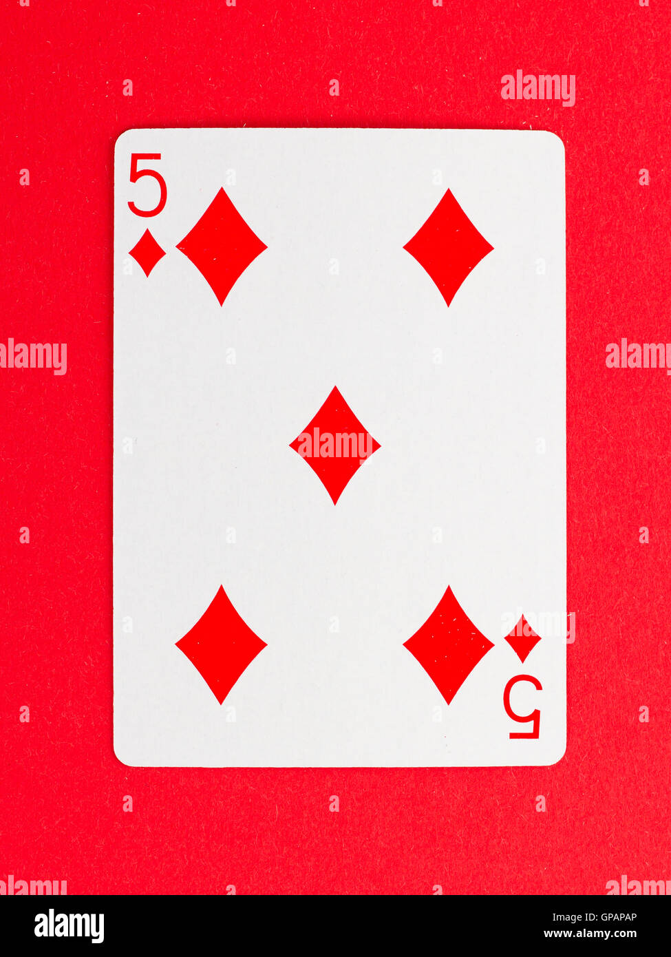 Old playing card (five Stock Photo - Alamy