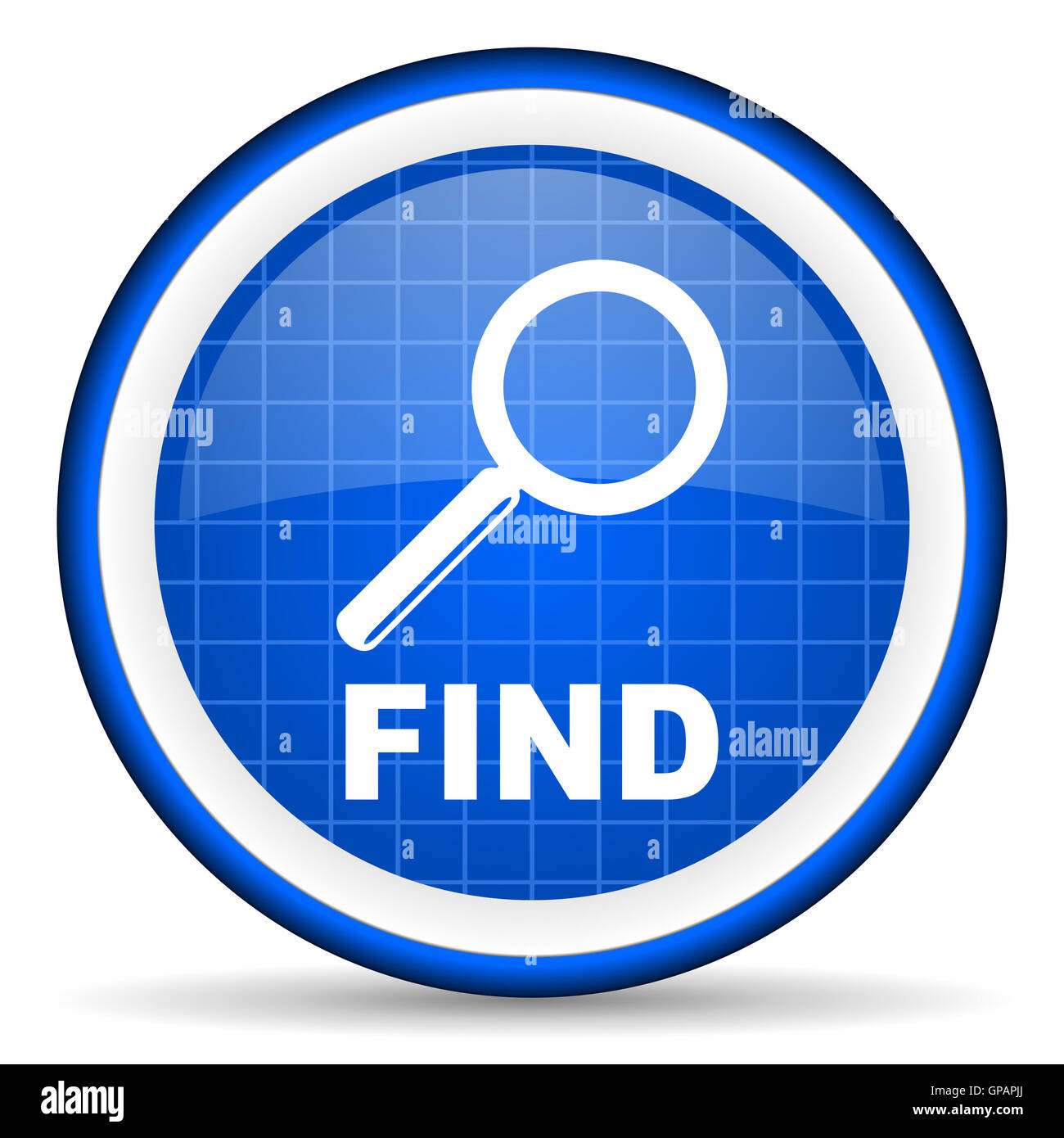 find blue glossy icon on white background Stock Photo - Alamy