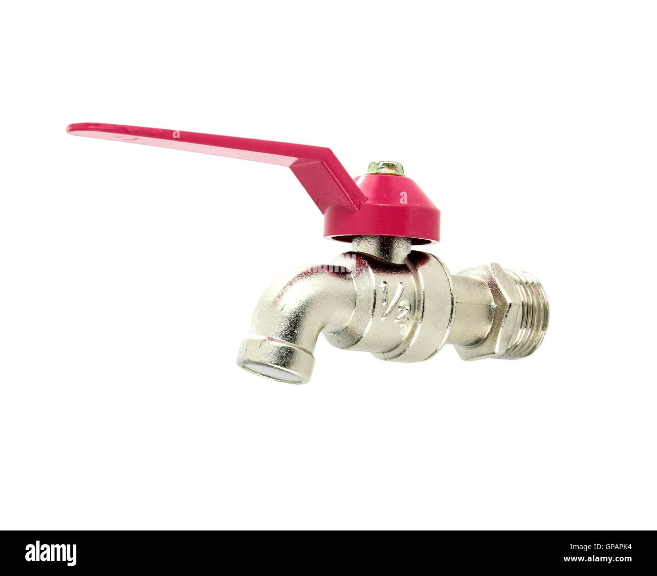 Water valve on white background Stock Photo - Alamy