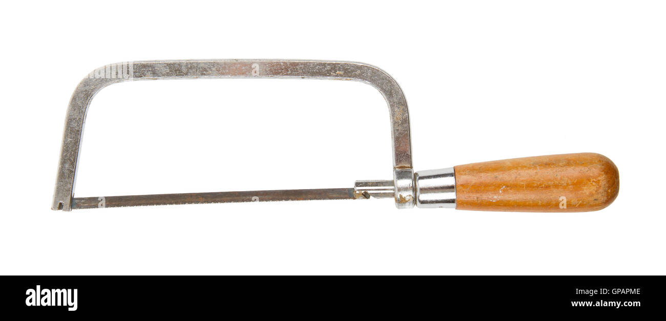 Very old small iron metal saw Stock Photo - Alamy