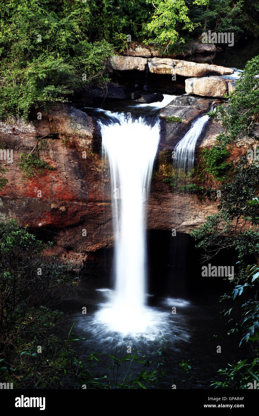 haew suwat waterfall in kao yai national park thailand Stock Photo - Alamy