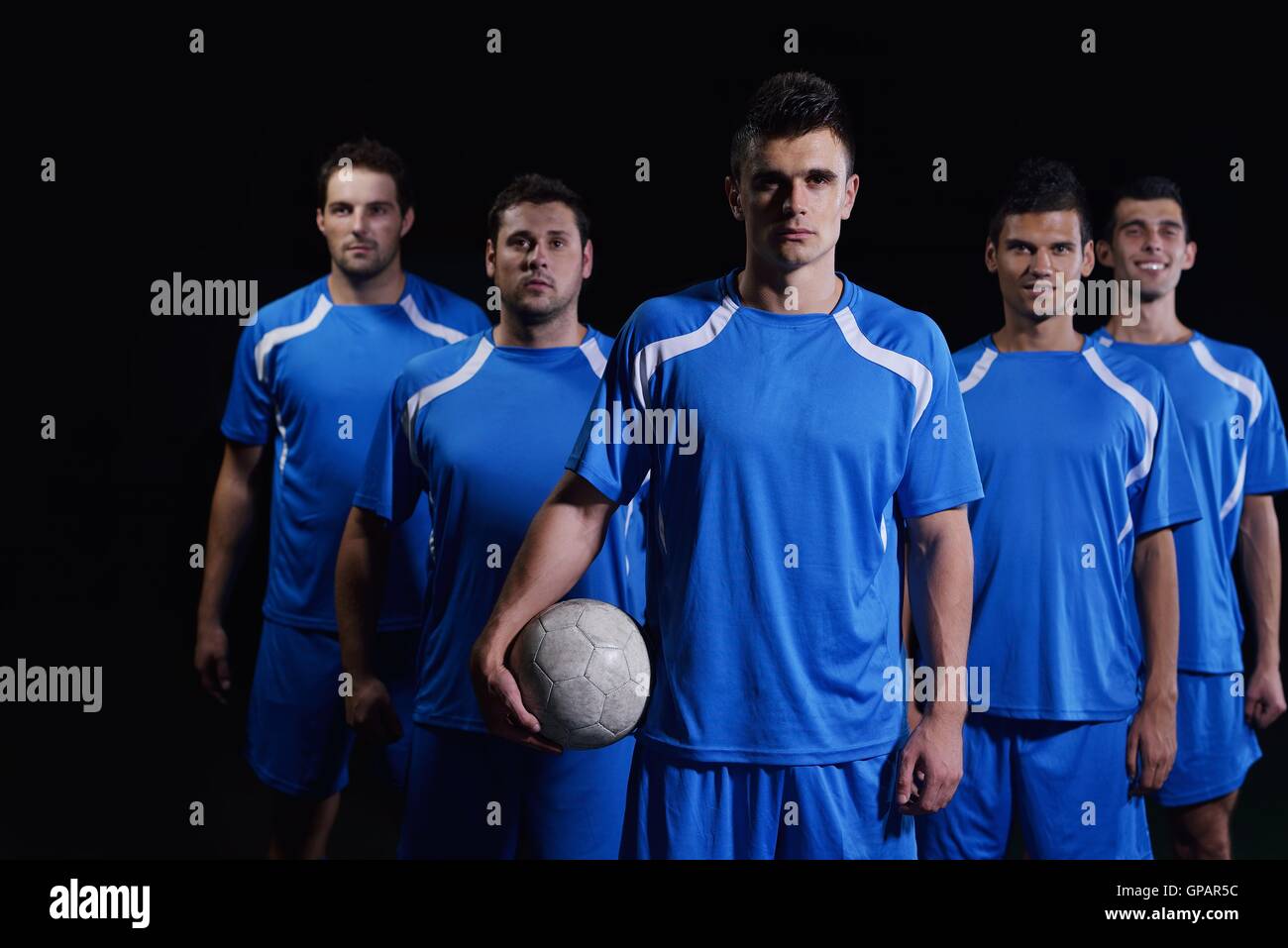 soccer players team Stock Photo - Alamy