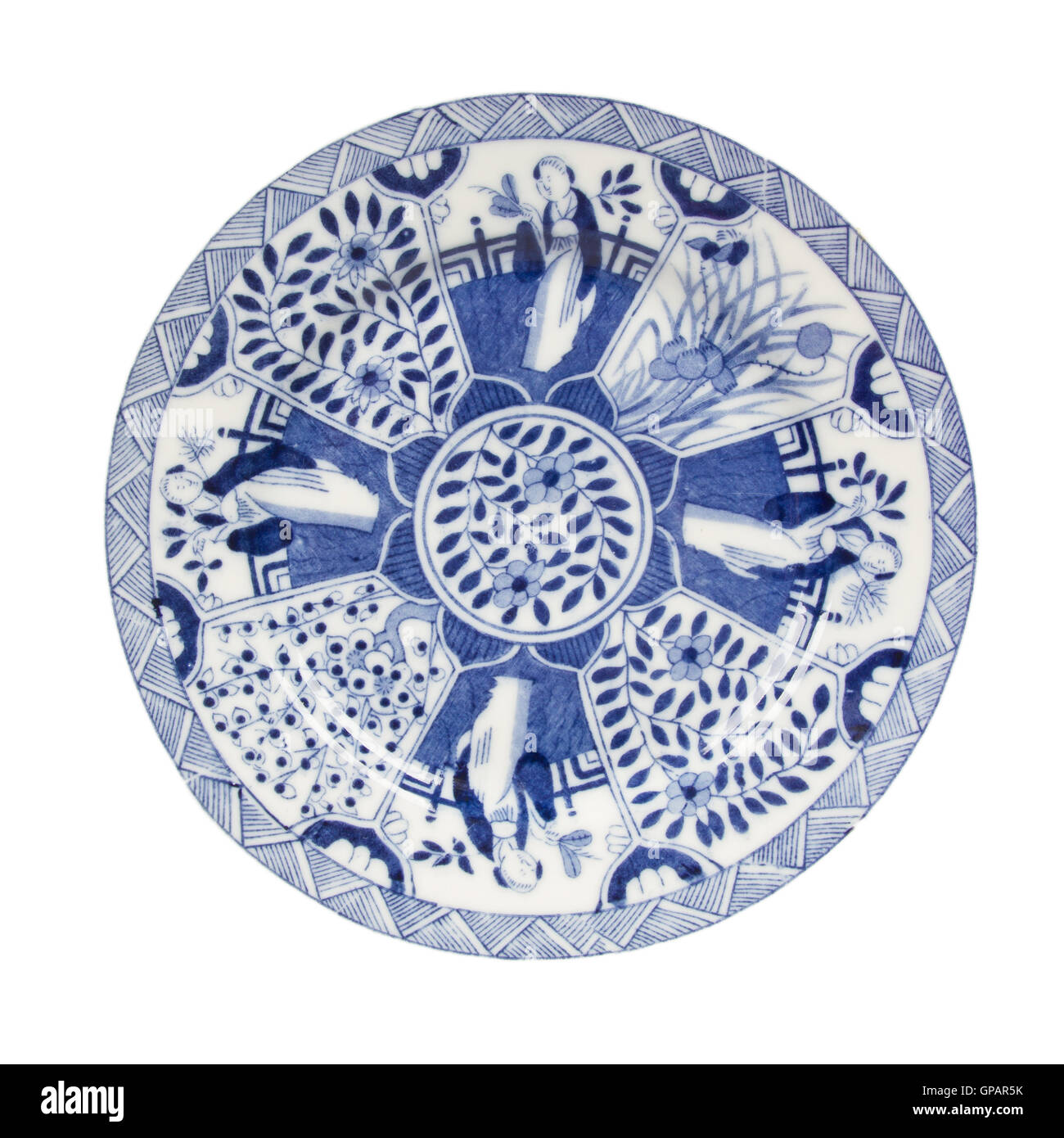 Antique Dutch plate in Delfts blue, Holland Stock Photo - Alamy