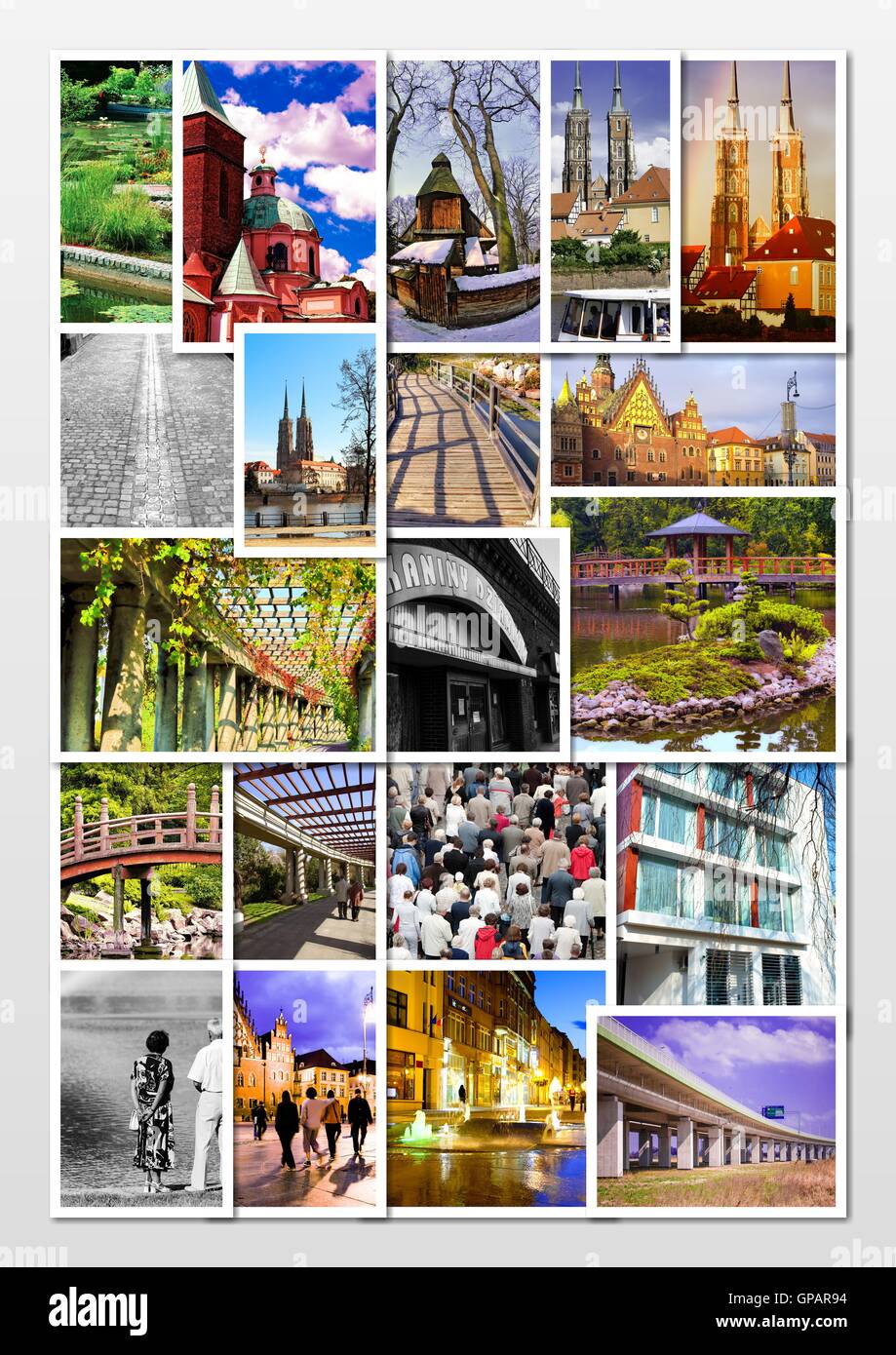 European city in collage Stock Photo - Alamy