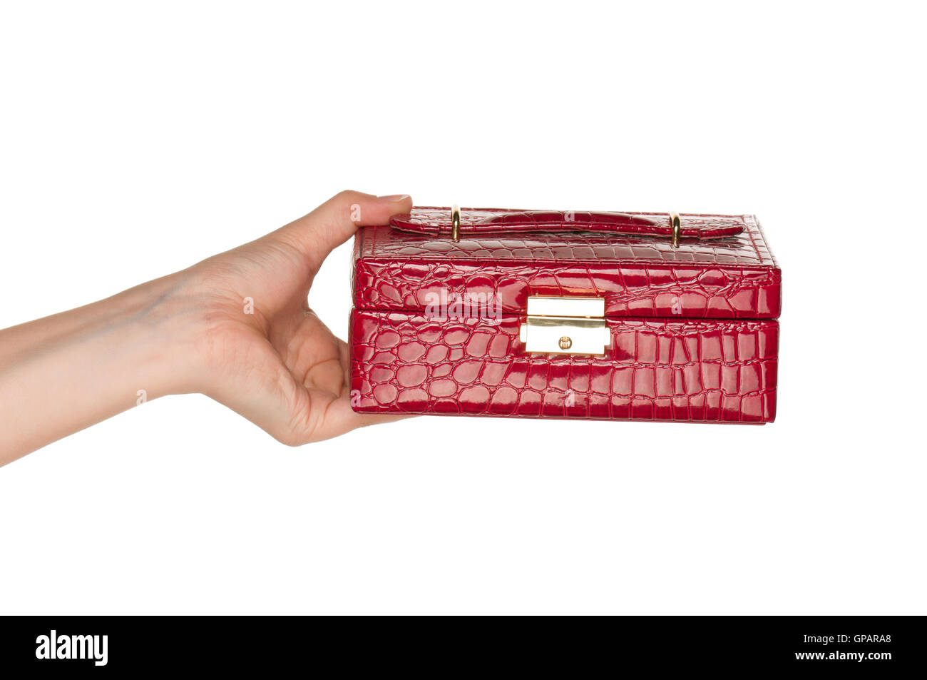 Hand with box Stock Photo - Alamy