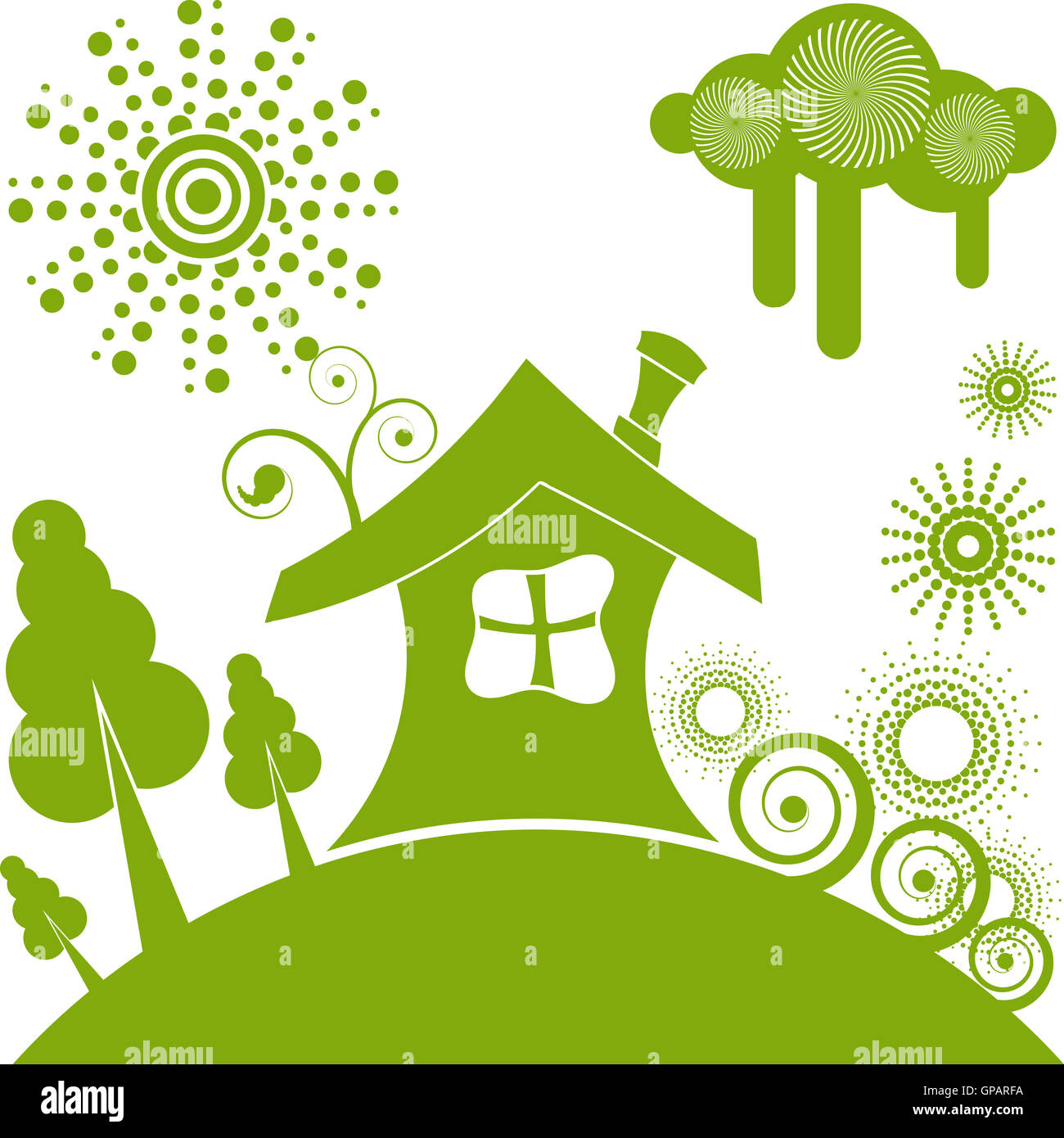 Ecological house. eps10 Stock Photo - Alamy