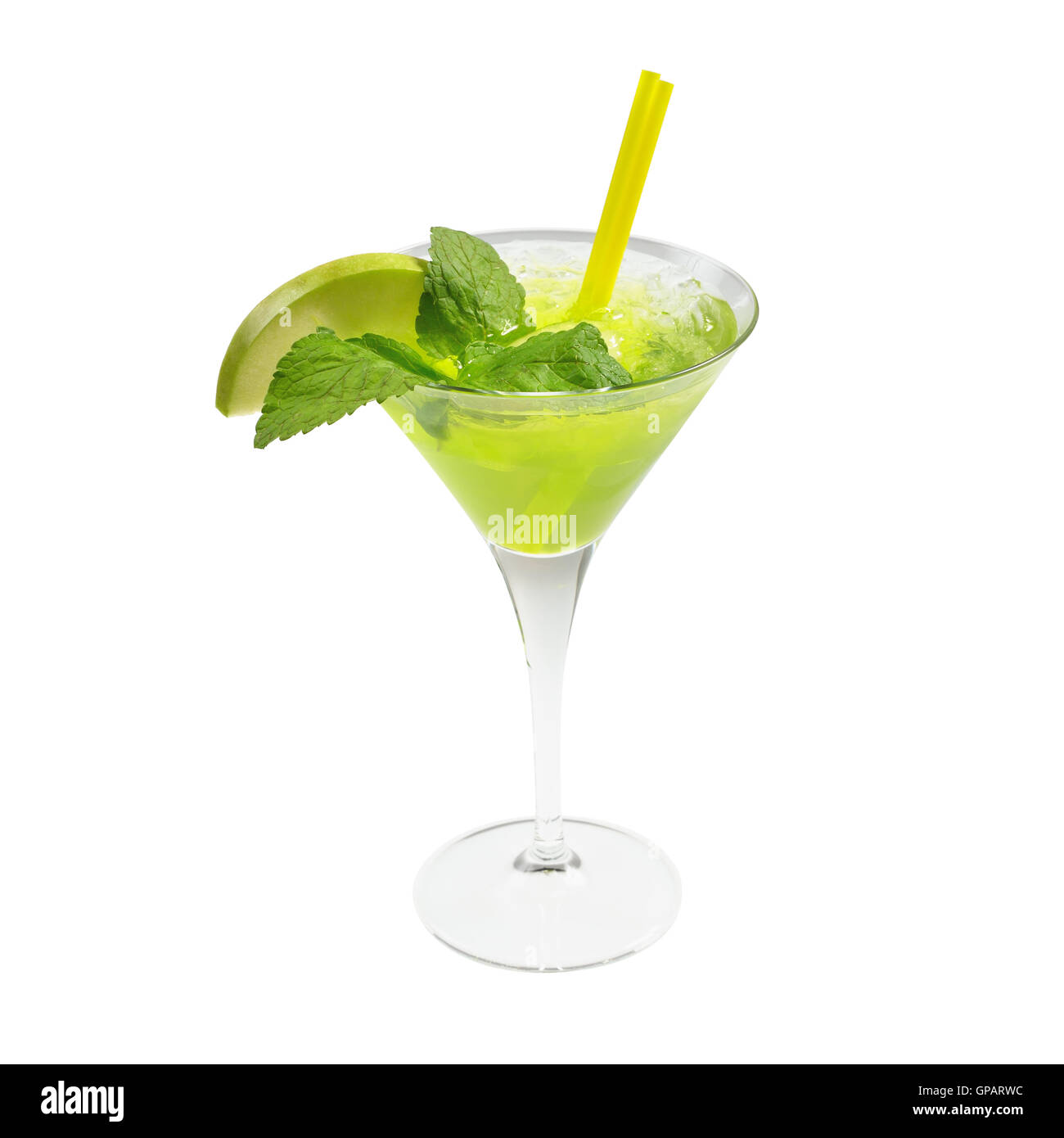 Green cocktail ice and mint Stock Photo - Alamy