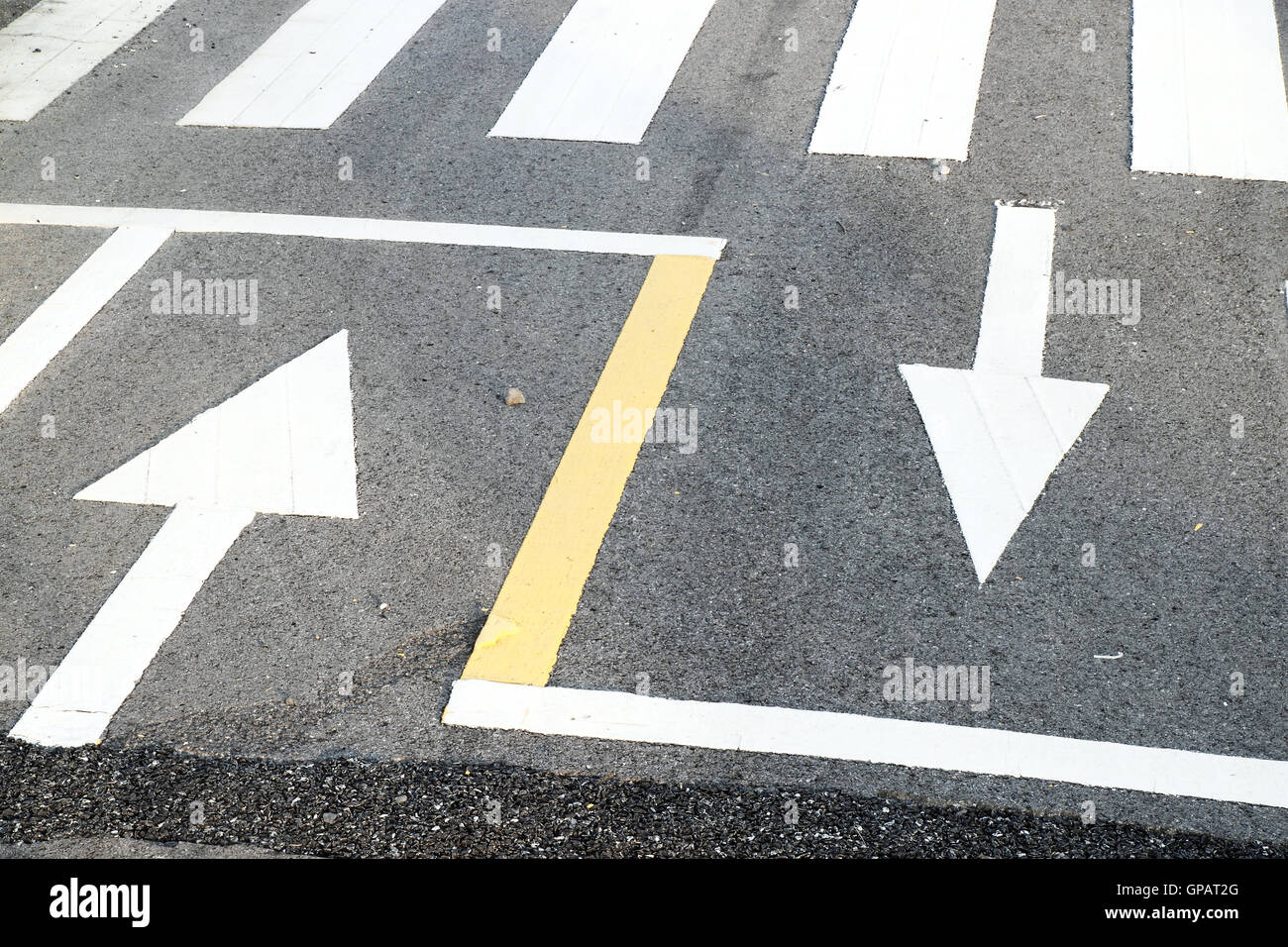 Street, road, arrow direction, crosswalk Stock Photo - Alamy