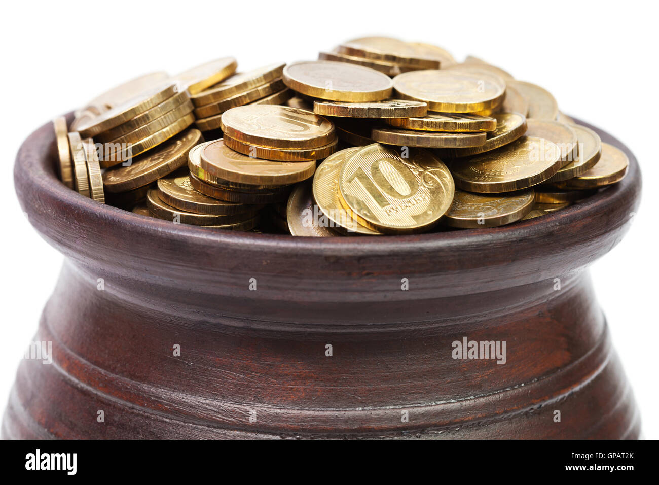 Pot of gold close up Stock Photo - Alamy