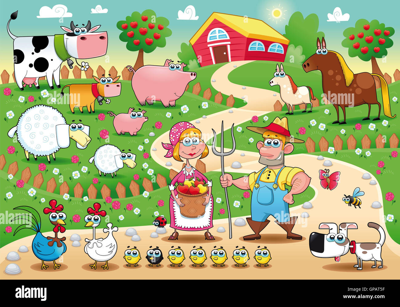 Funny farm family Stock Photo - Alamy