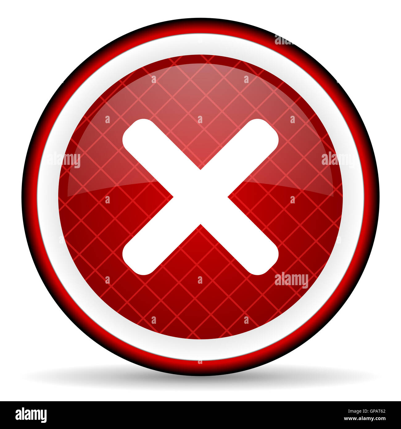 Red round cancel button on Cut Out Stock Images & Pictures - Alamy