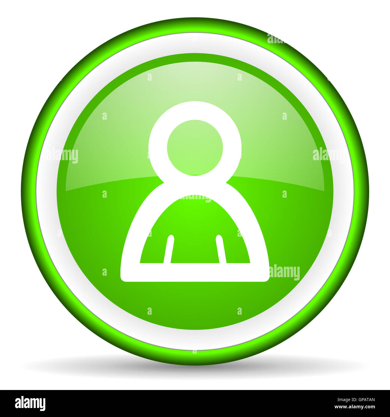 contact green glossy icon on white background Stock Photo - Alamy