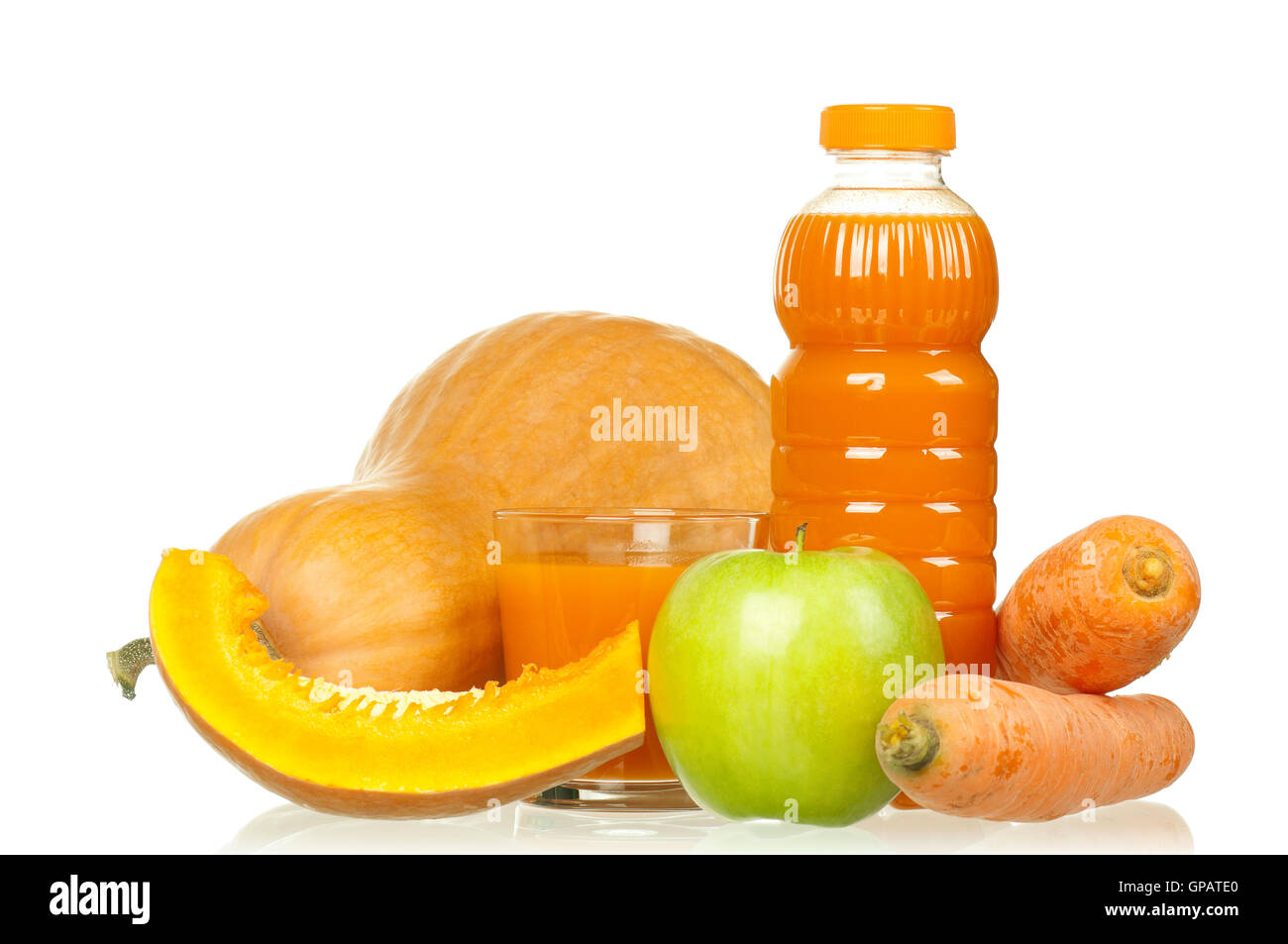 Carrot, pumpkin and apple juice Stock Photo - Alamy