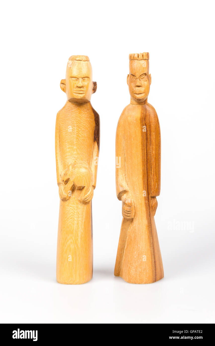Carving of two kings, part of the Christmas stable Stock Photo - Alamy