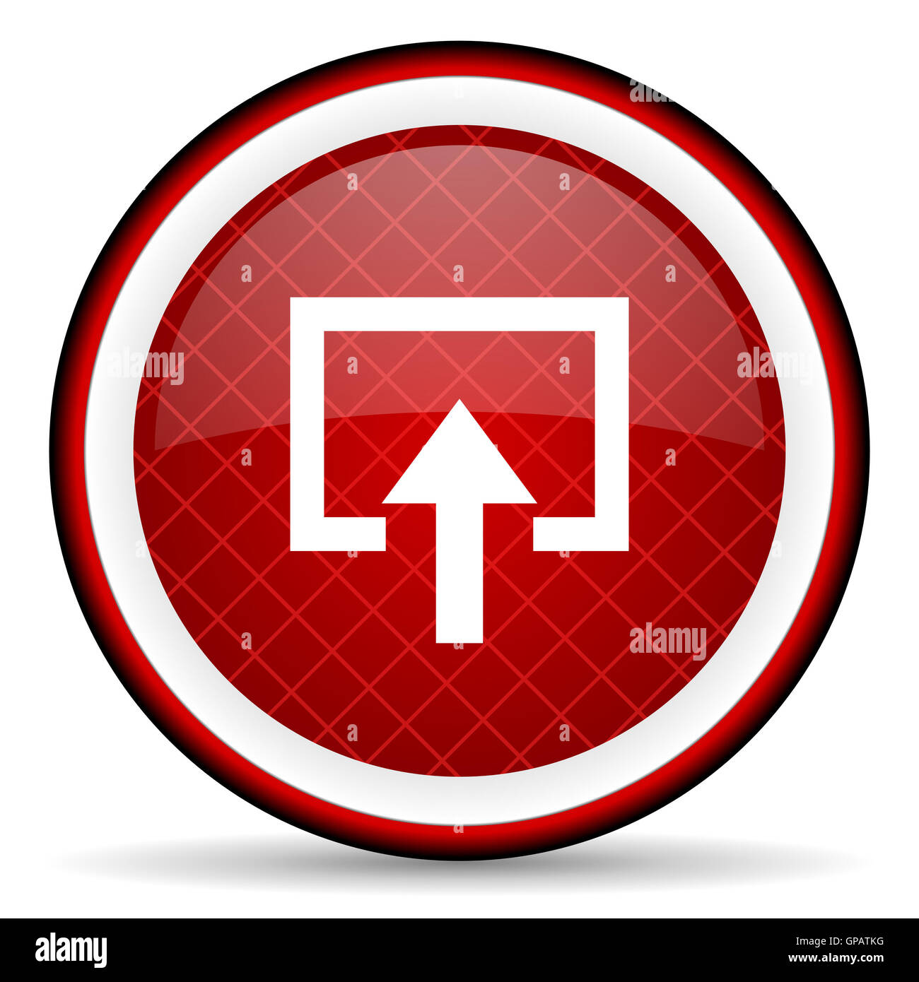 enter red glossy icon on white background Stock Photo - Alamy