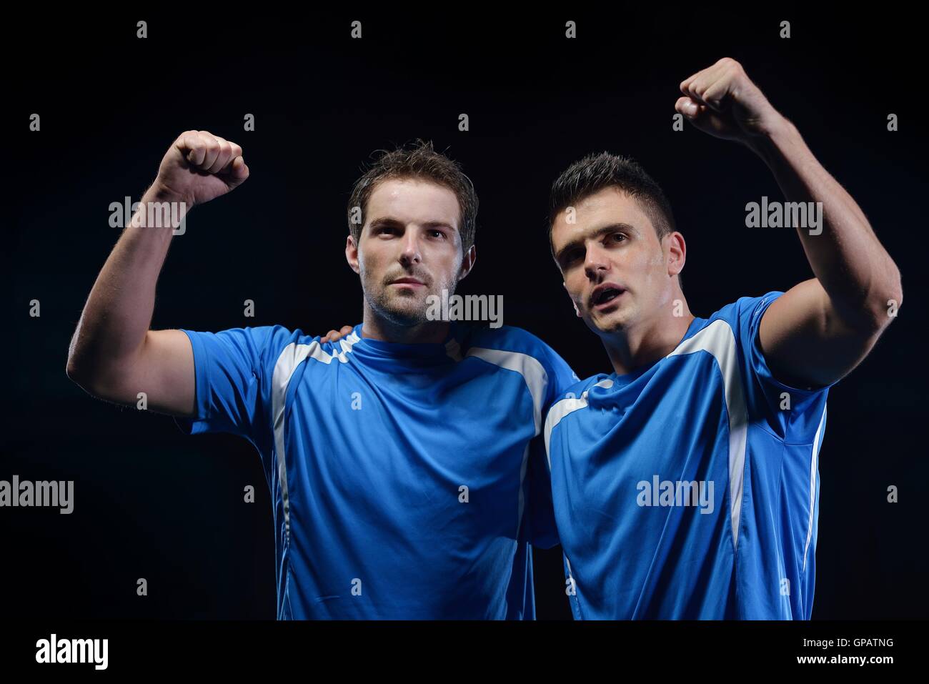 soccer players celebrating victory Stock Photo - Alamy