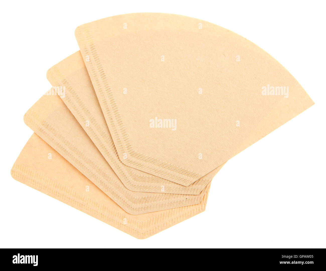 Four coffee filters isolated on a white background Stock Photo - Alamy