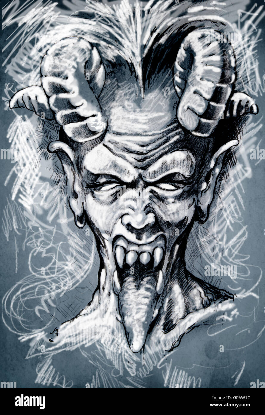 Devil, fantasy illustration over textured background Stock Photo - Alamy
